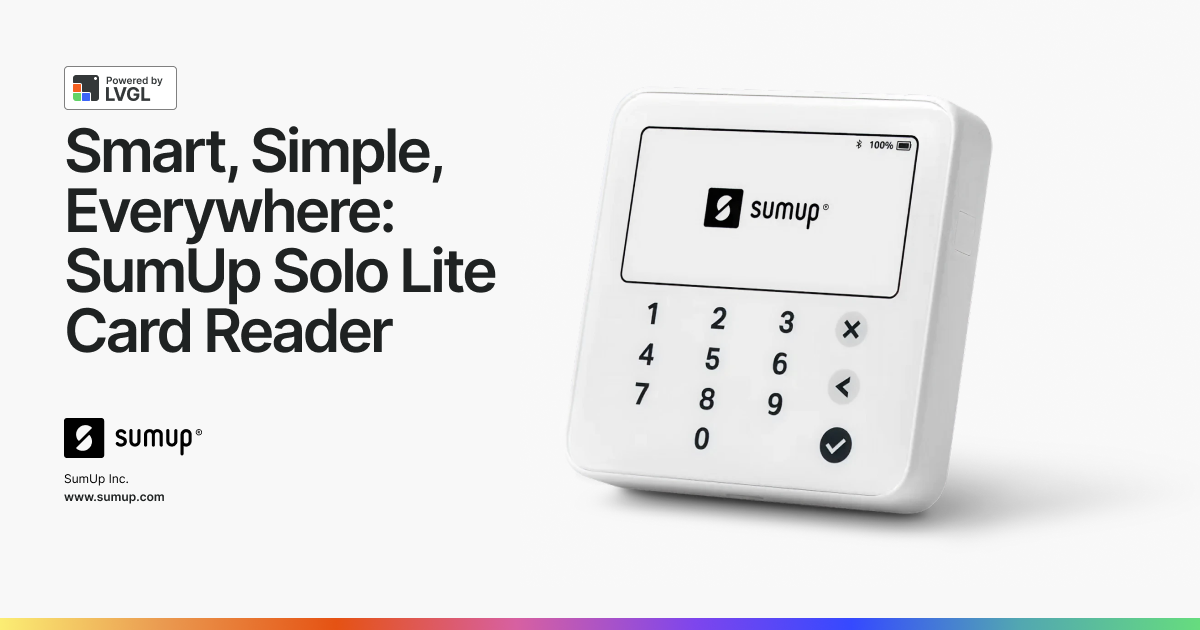Powered by LVGL: Smart, Simple, Everywhere: SumUp Solo Lite Card Reader — Case Studies — LVGL
